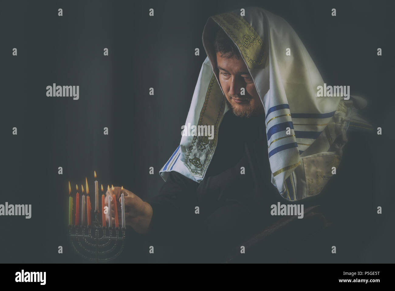 Shammash and candles hi-res stock photography and images - Alamy