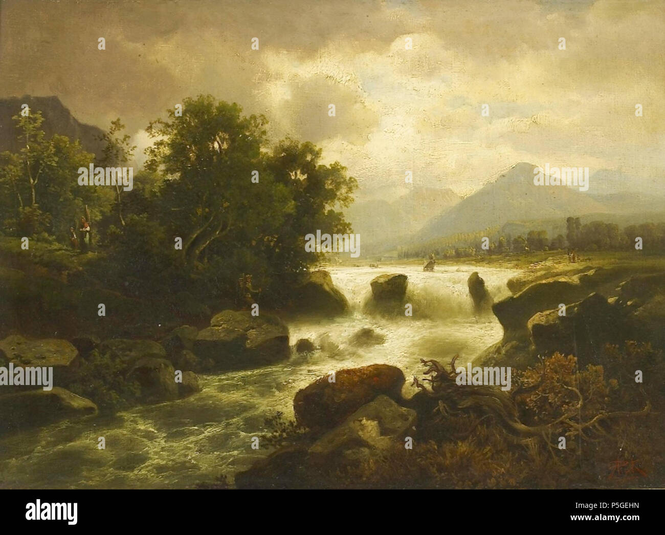 N/A. Deutsch: Flusslandschaft in der Schweiz . 19th century. Anton Pick ...