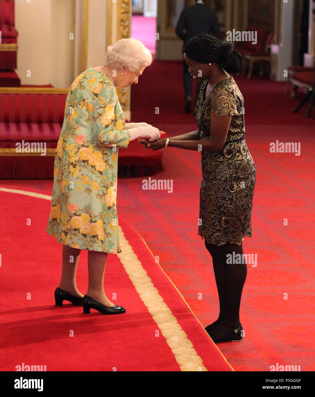 During A Ceremony In The Ballroom Of Buckingham Palace High Resolution ...