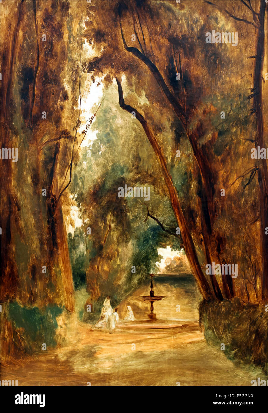 1837 Blechen Park der Villa Borghese anagoria.JPG Stock Photo - Alamy