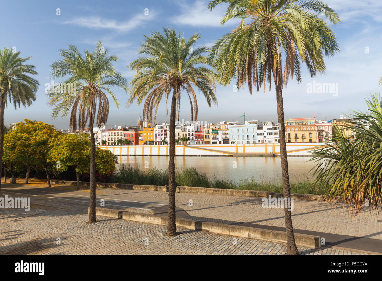 Sevilla, Waterfront view of the city Stock Photo - Alamy