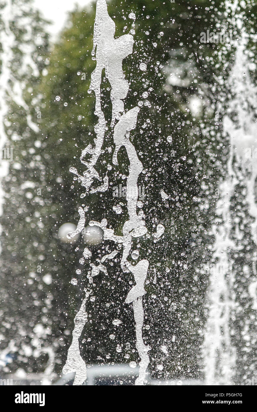 Splashing water from a fountain. Stopping fluid movement Stock Photo ...