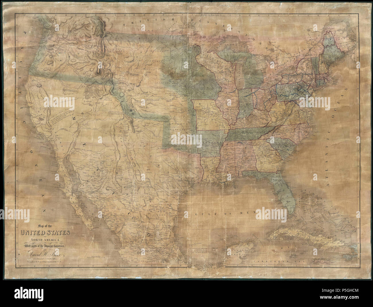 1839 Burr Wall Map of the United States (only example of Jedediah Smith ...