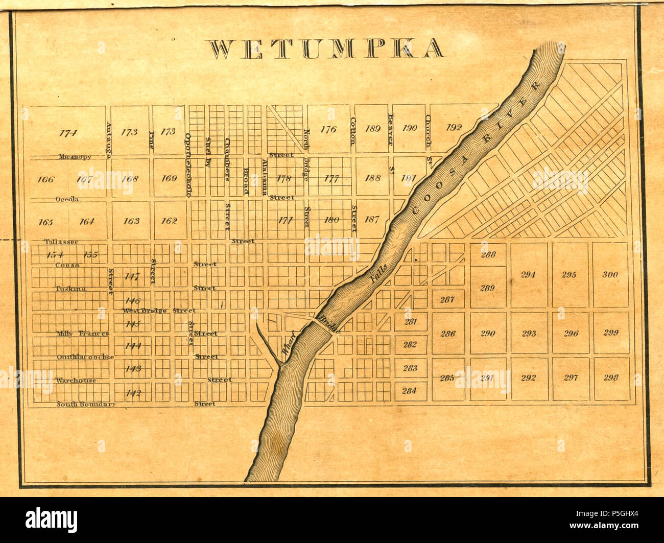 1840 Map of Wetumpka, Alabama.jpeg Stock Photo - Alamy