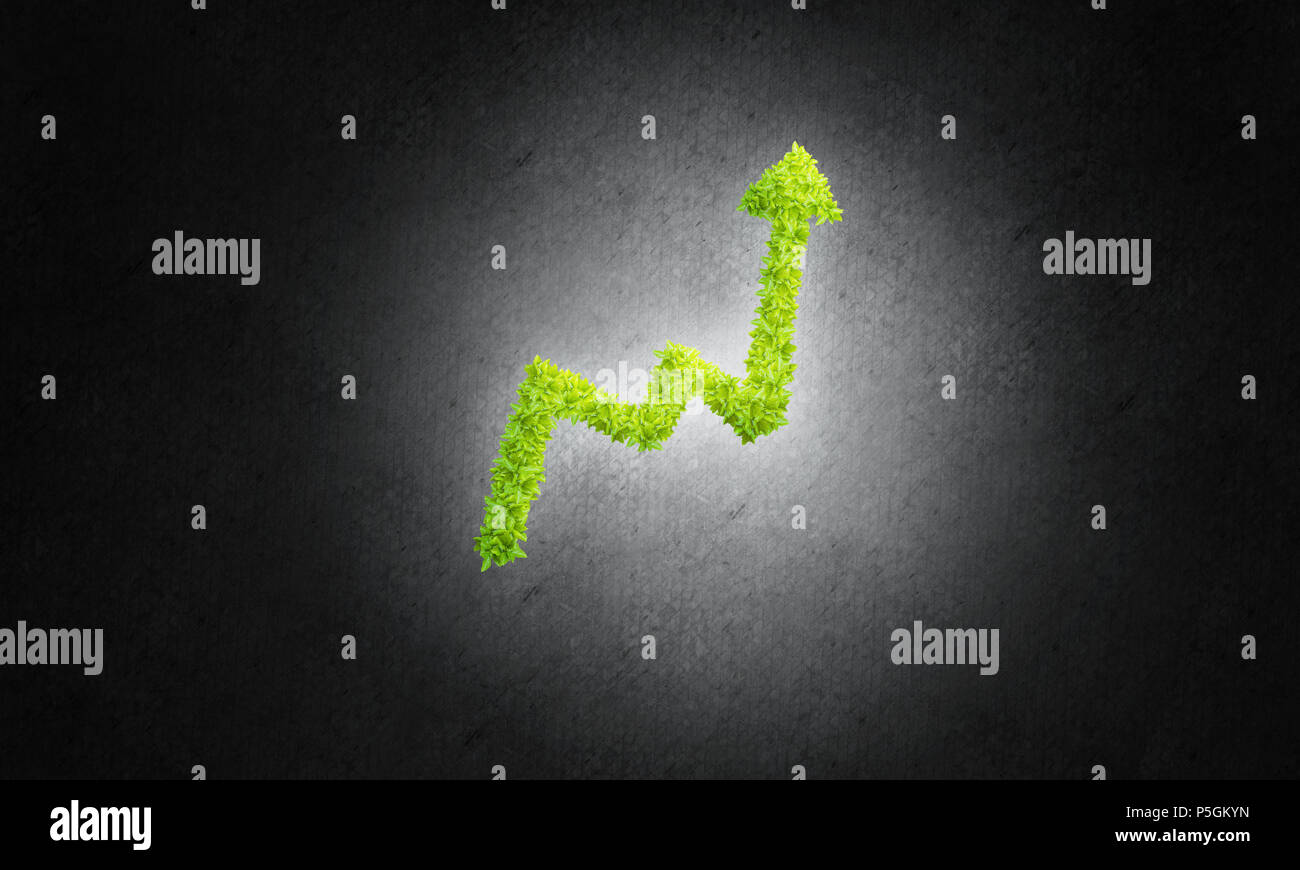 Close green growing graph as symbol of progress and income Stock Photo ...
