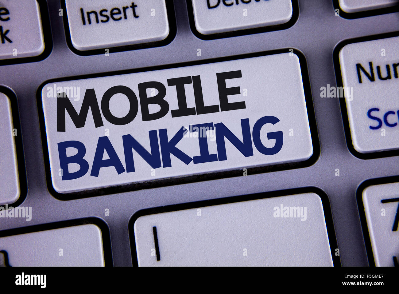 Conceptual hand writing showing Mobile Banking. Business photo ...
