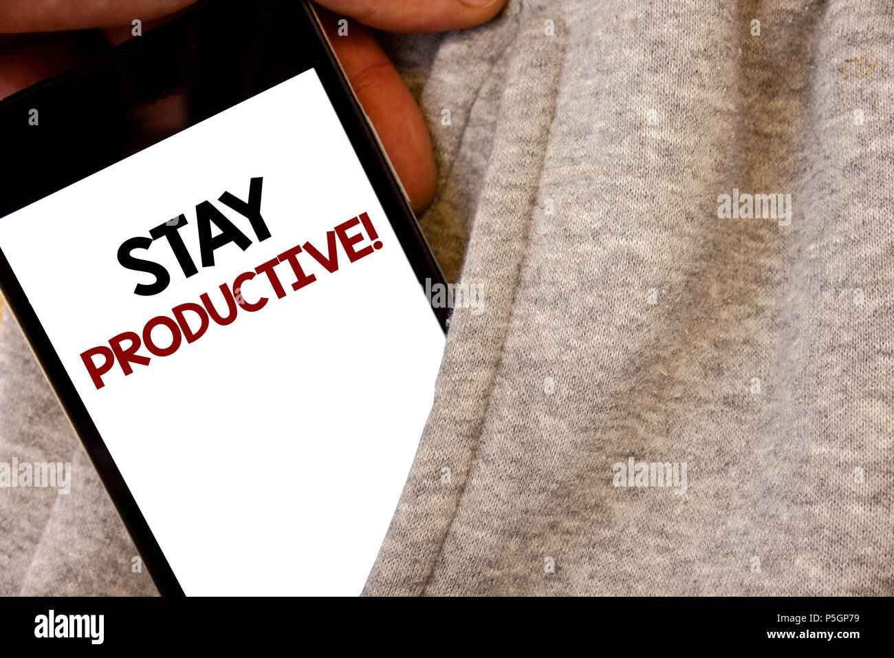Text sign showing Stay Productive Motivational Call. Conceptual photo ...