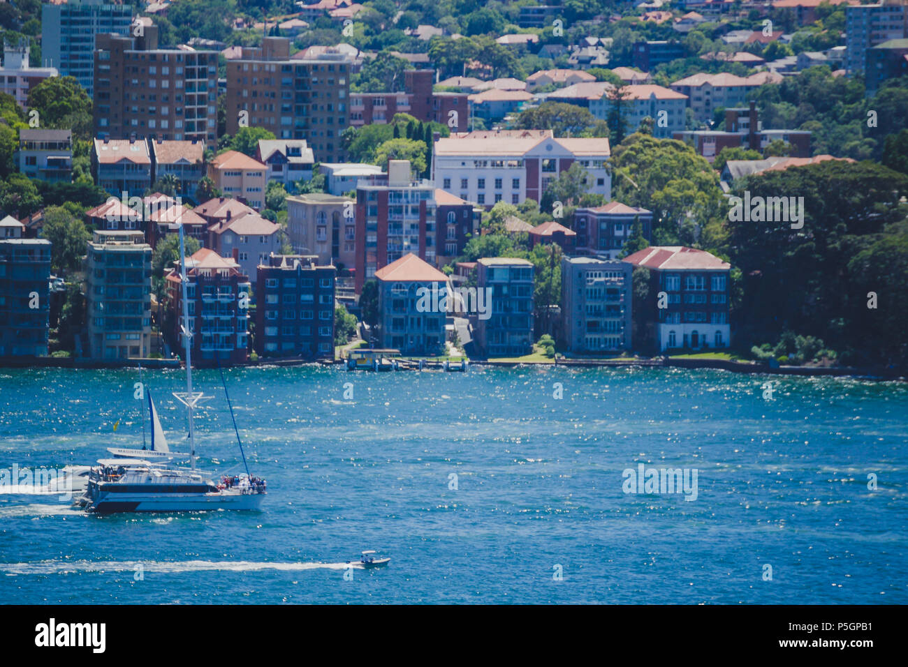 SYDNEY, AUSTRALIA - December 26th, 2014: view of Sydney Harbour, close ...