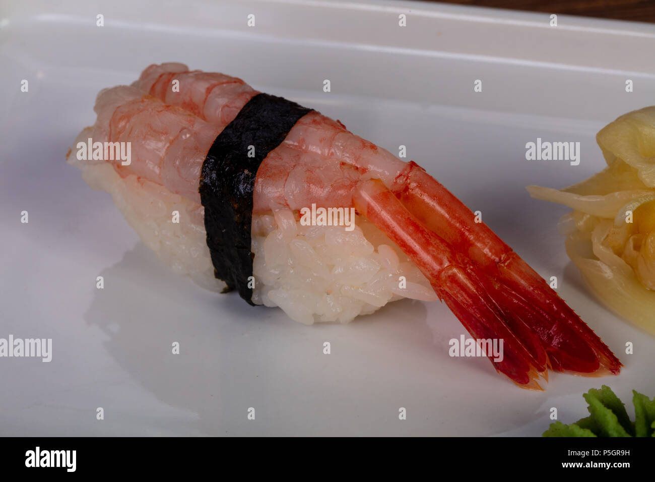 Japanese cold sushi with prawn Stock Photo - Alamy