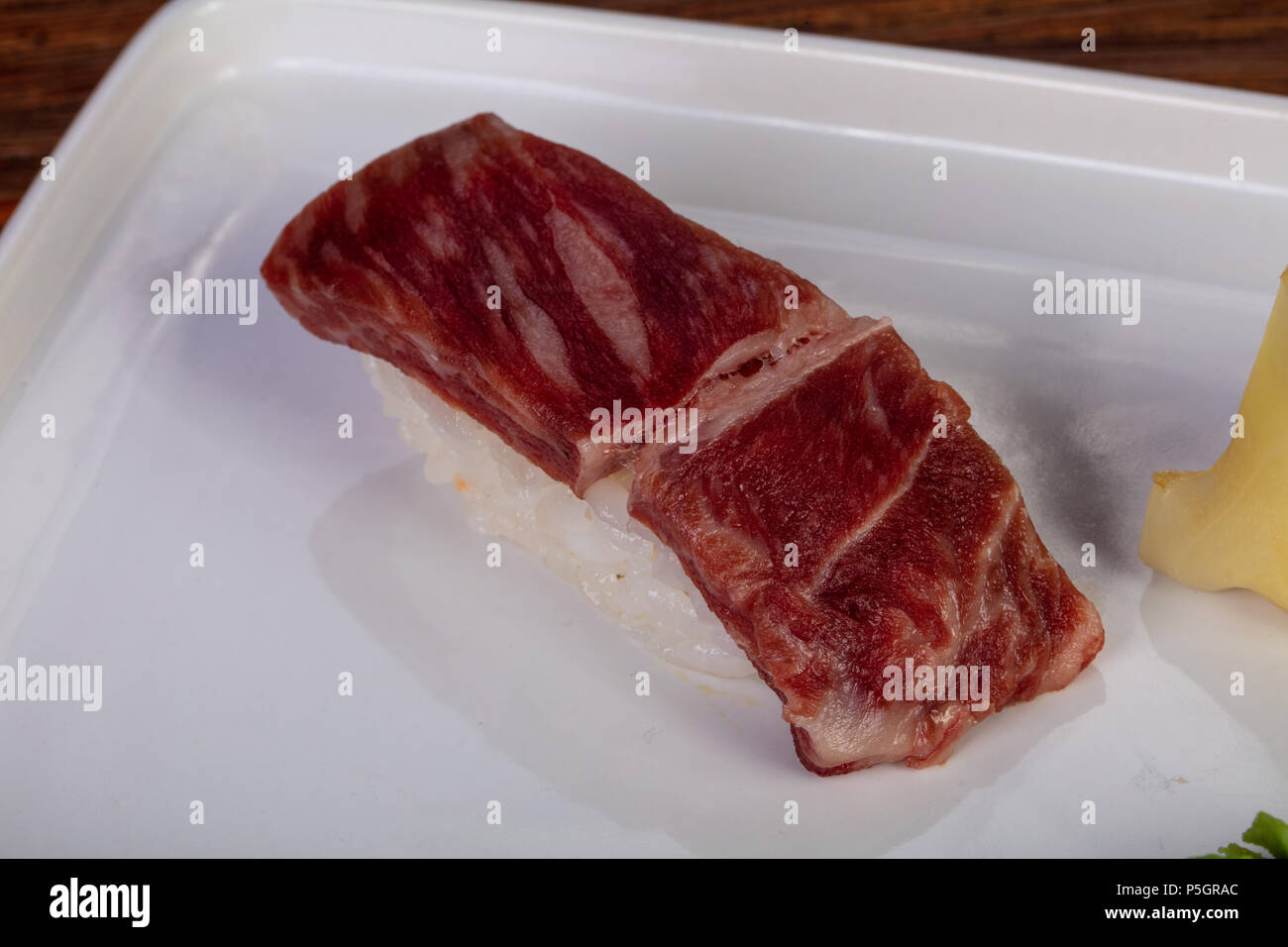 Japanese cold sushi with beef Stock Photo - Alamy