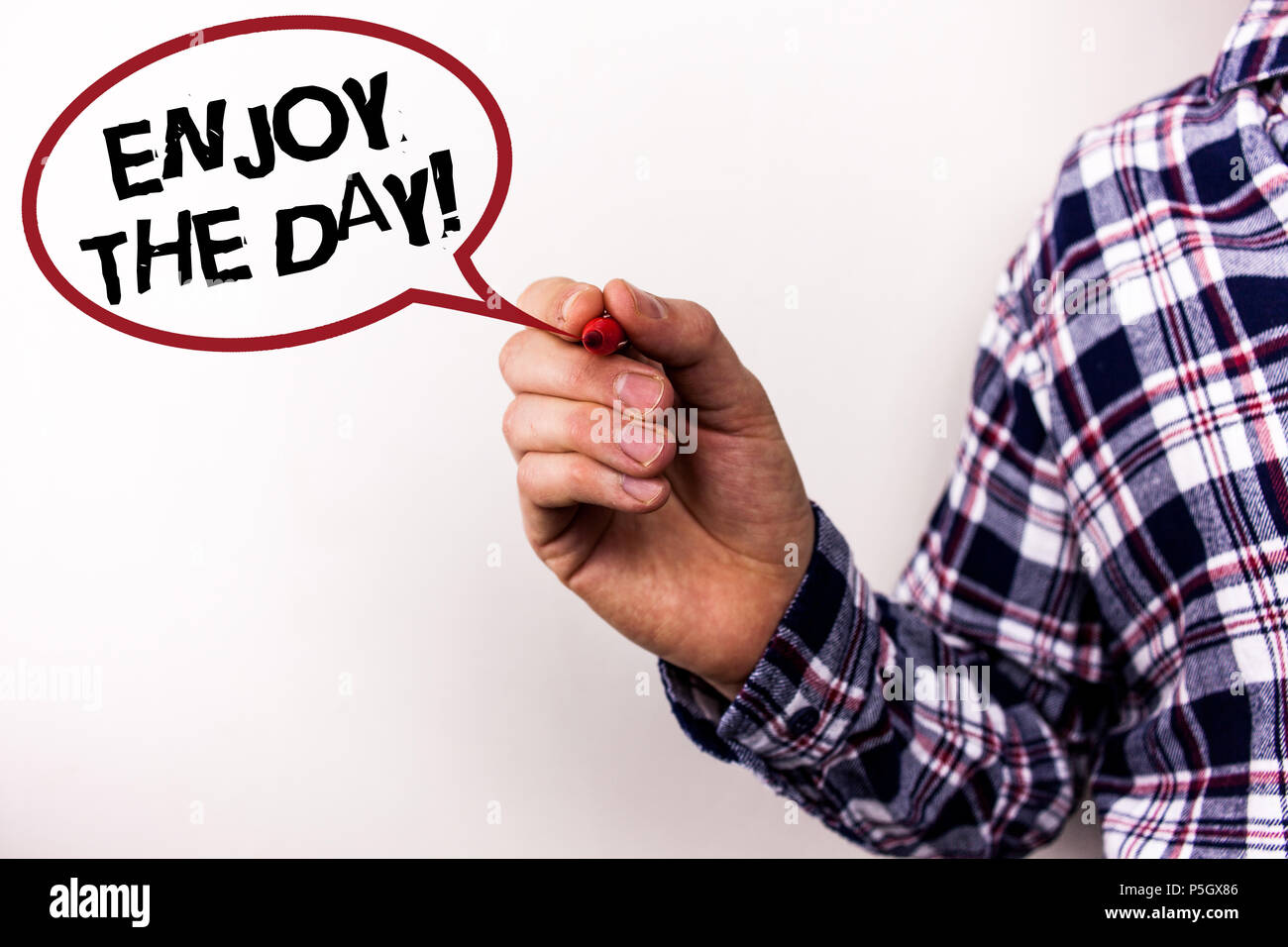 Text sign showing Enjoy The Day Motivational Call. Conceptual photo ...