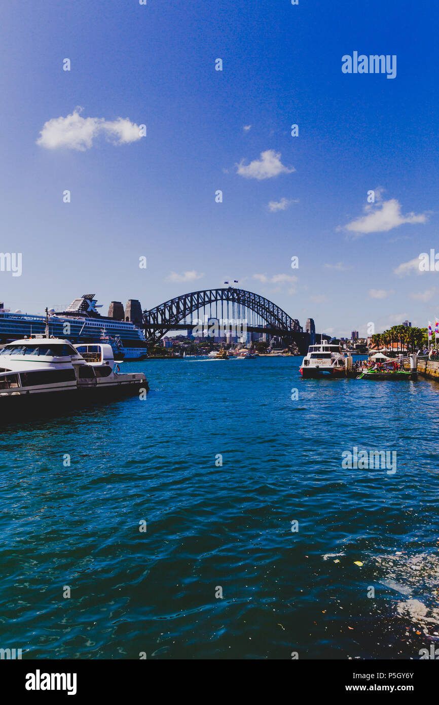 SYDNEY, AUSTRALIA - January 3rd, 2015: the Sydney Harbour Bridge as ...