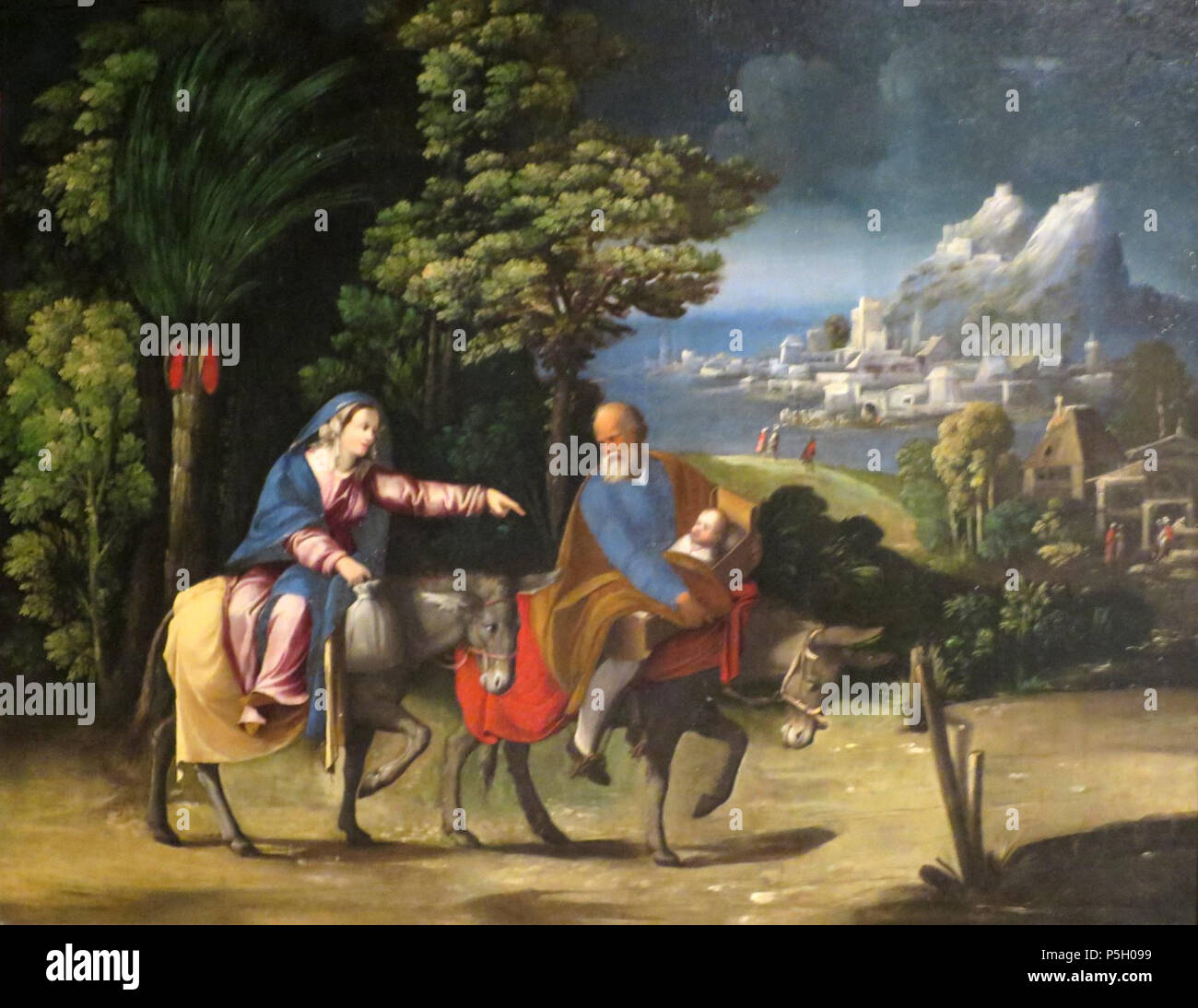 N/A. English: The Flight into Egypt by Battista Dossi and Dosso Dossi ...