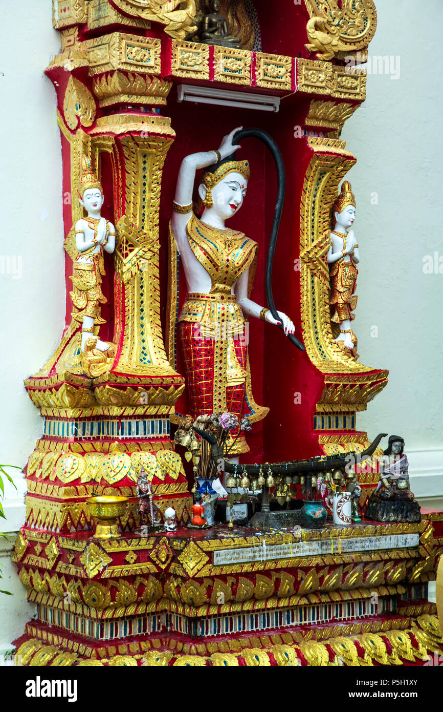 Statue of Phra Maethoranee, Earth Goddess, Wat Phrathat, Doi Suthep ...