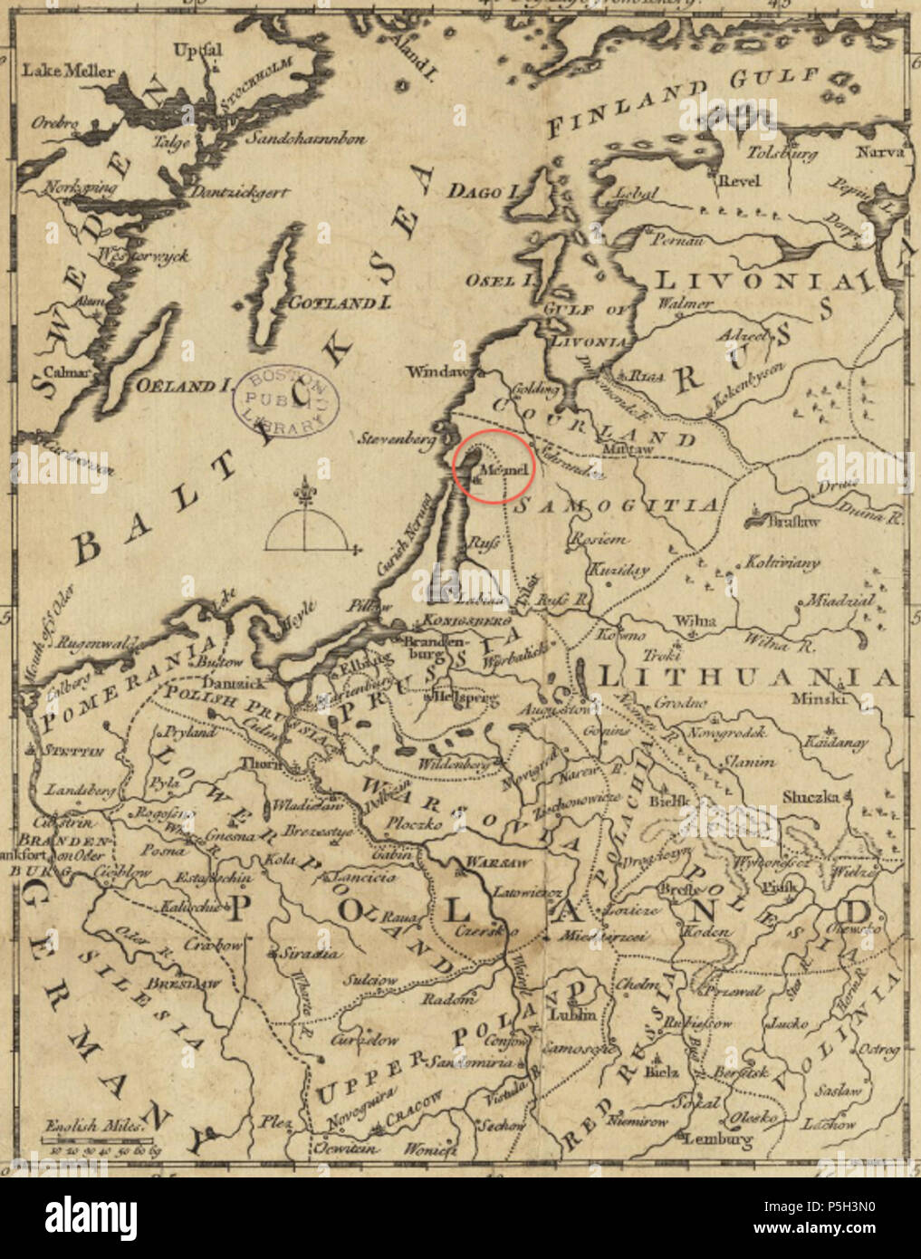 23 1757 Memel detail of map Russians March to Prussia BPL 14326 Stock ...
