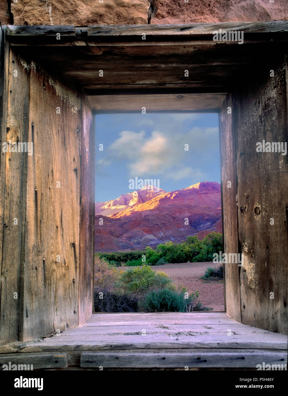 Windo at fort in Lee's Ferry, Arizona Stock Photo - Alamy