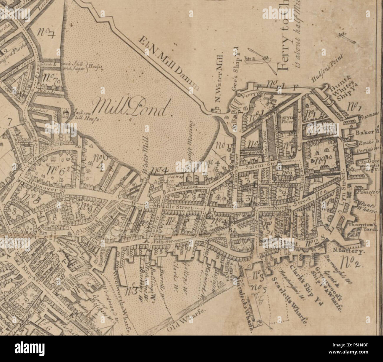 24 1769 NorthEnd Boston map WilliamPrice Stock Photo - Alamy