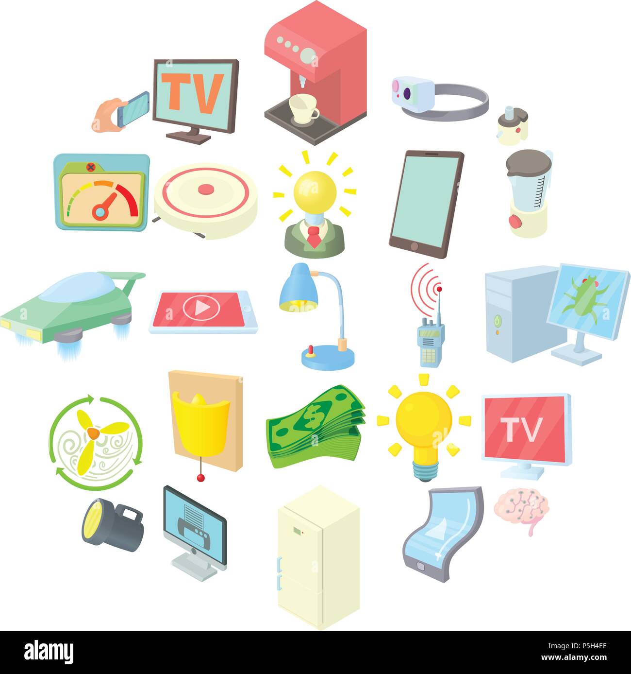 Backlight icons set, cartoon style Stock Vector Image & Art - Alamy