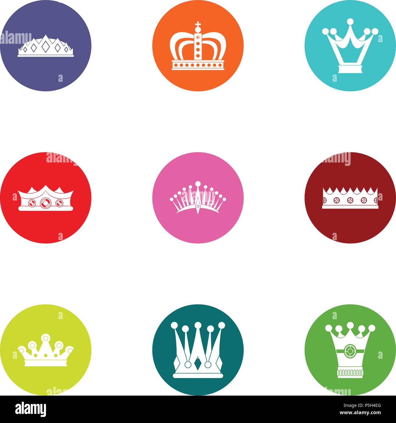 Coronet icons set, flat style Stock Vector Image & Art - Alamy