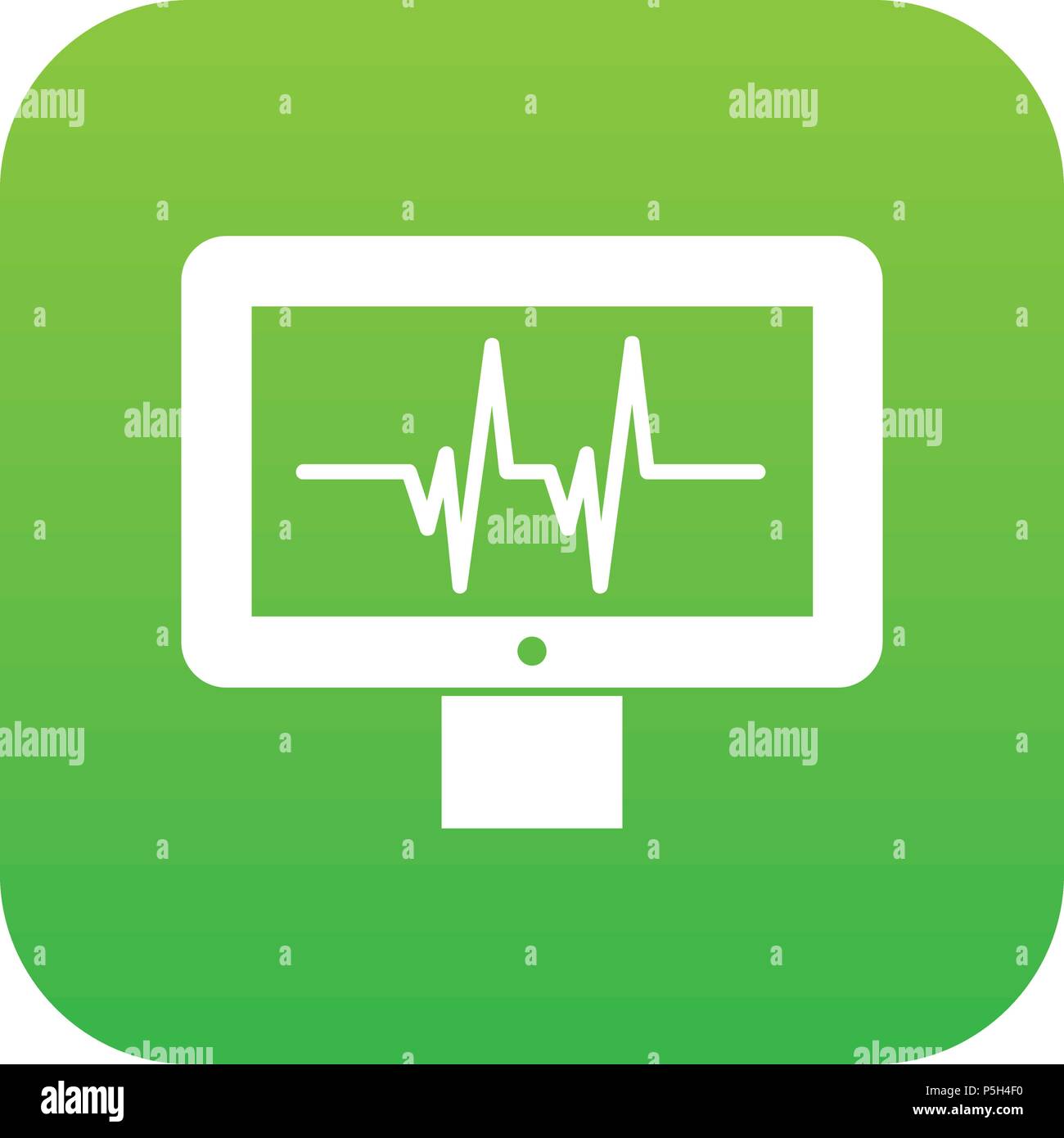 Electrocardiogram monitor icon digital green Stock Vector Image & Art ...
