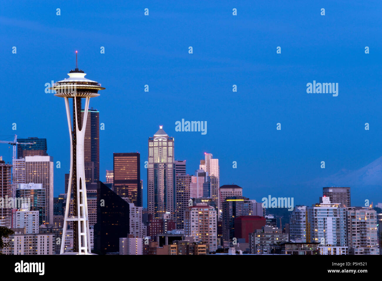 Iconic Seattle skyline with the Space Needle as seen from Kerry Park on ...