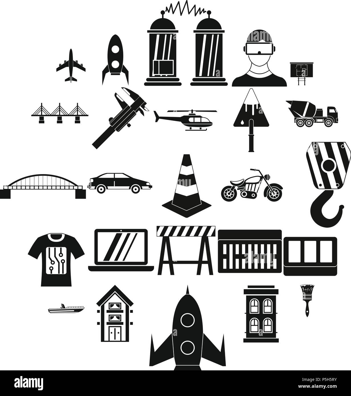 Draft icons set, simple style Stock Vector Image & Art - Alamy