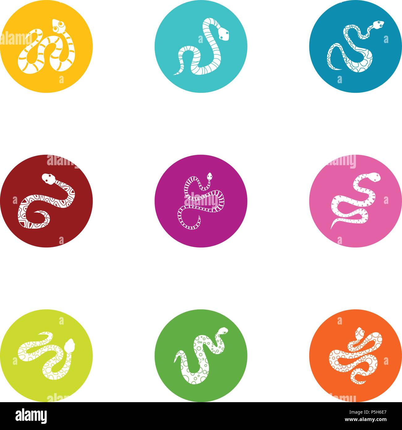 Serpent icons set, flat style Stock Vector Image & Art - Alamy
