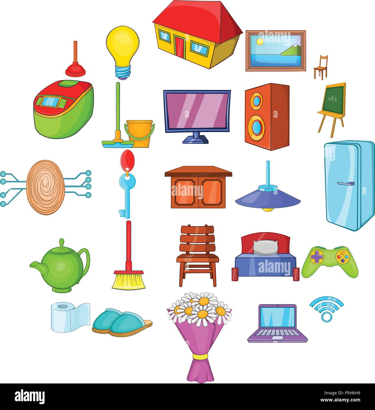 Comfortable house icons set, cartoon style Stock Vector Image & Art - Alamy