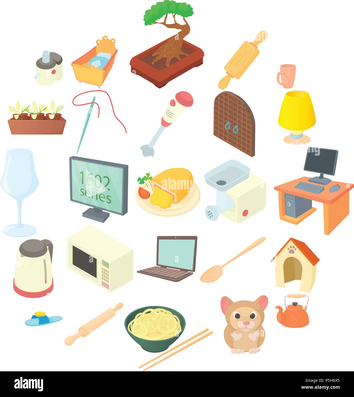 Convenience icons set, cartoon style Stock Vector Image & Art - Alamy