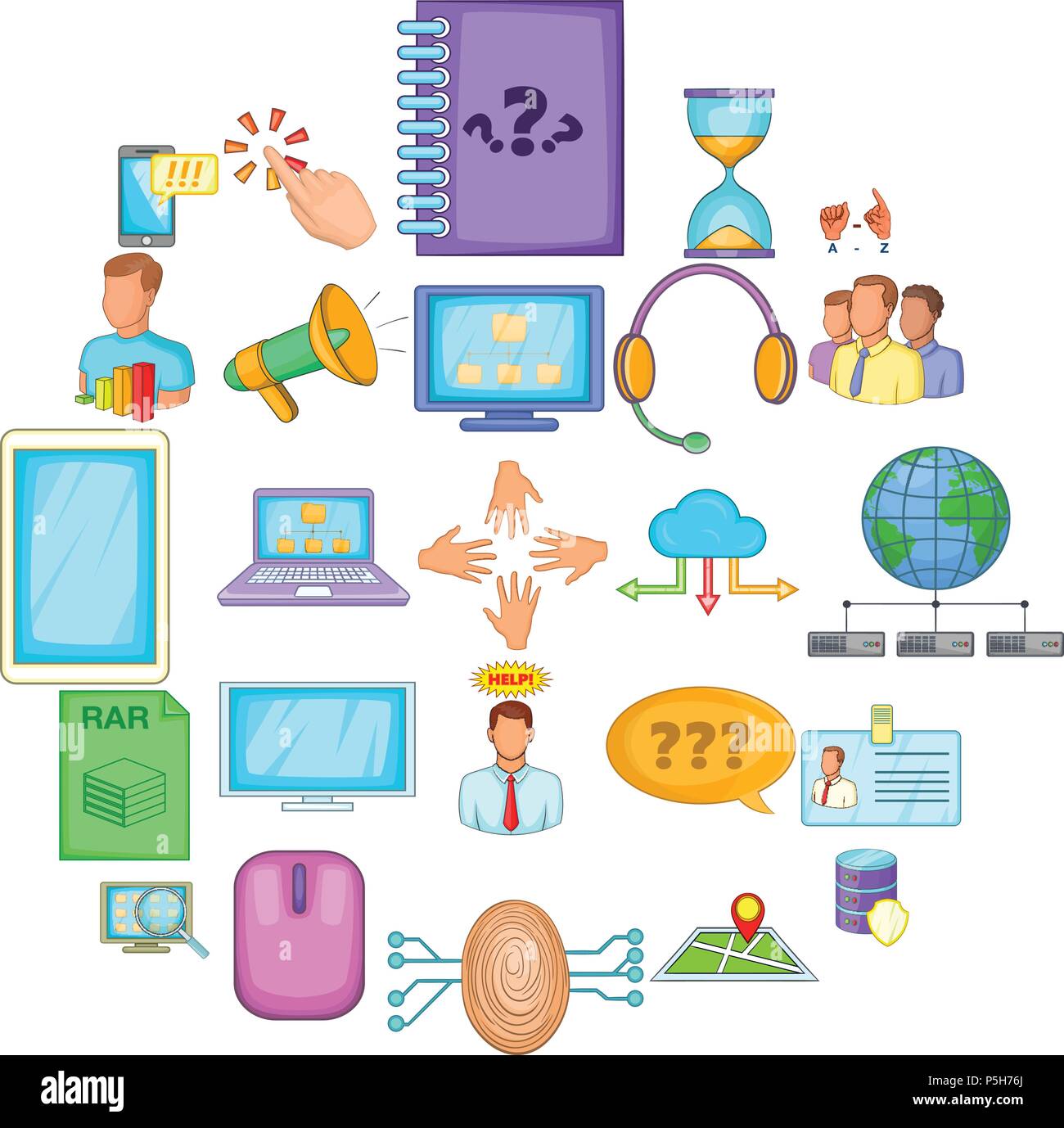 Notebook icons set, cartoon style Stock Vector Image & Art - Alamy