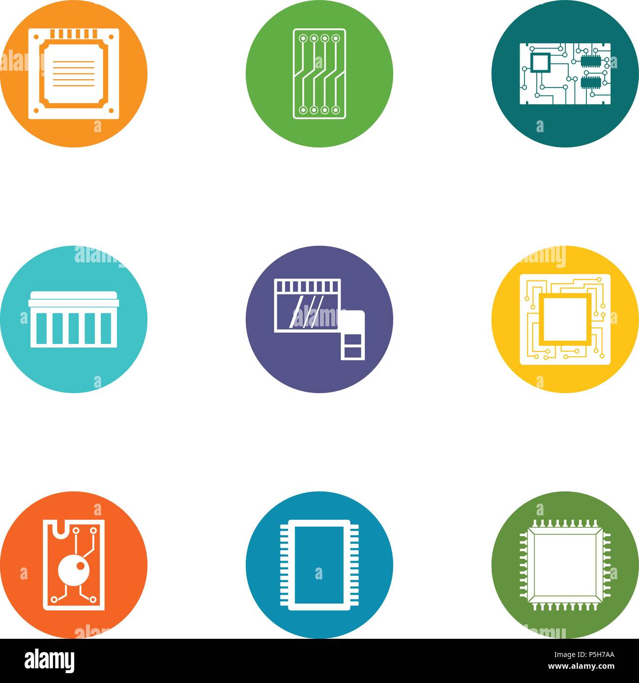 Technical component icons set, flat style Stock Vector Image & Art - Alamy