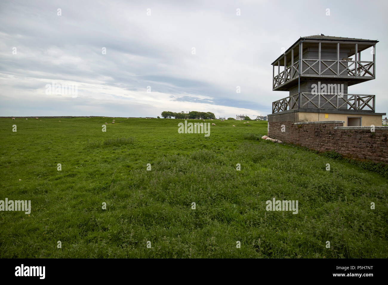 replica tower overlooking roman fort earthworks at Senhouse roman ...