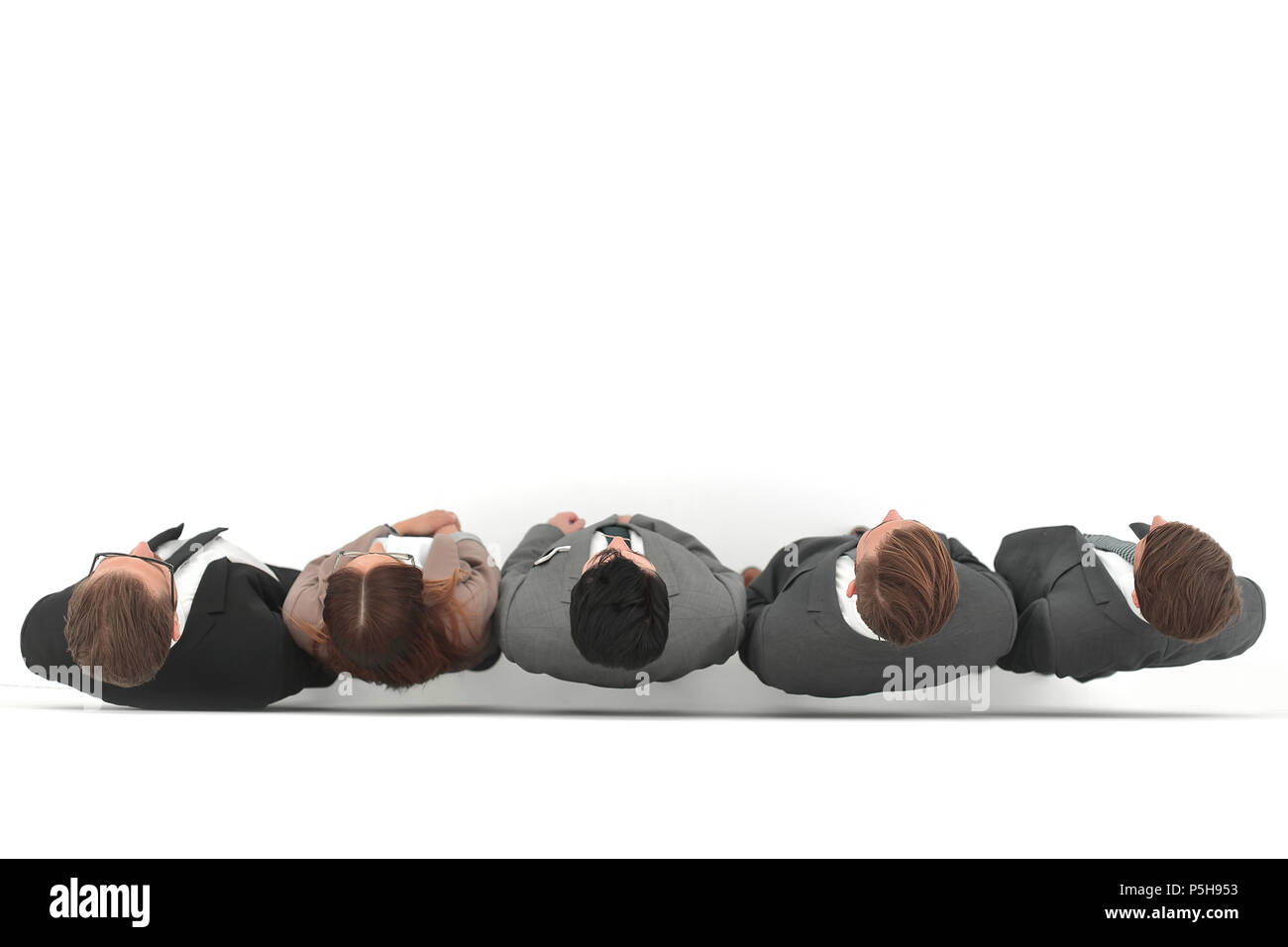 top view. young business people standing near the wall Stock Photo - Alamy