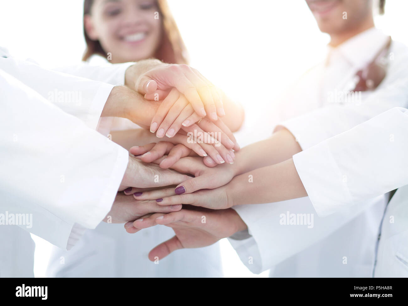 close-up of the medical team shows its unity Stock Photo - Alamy