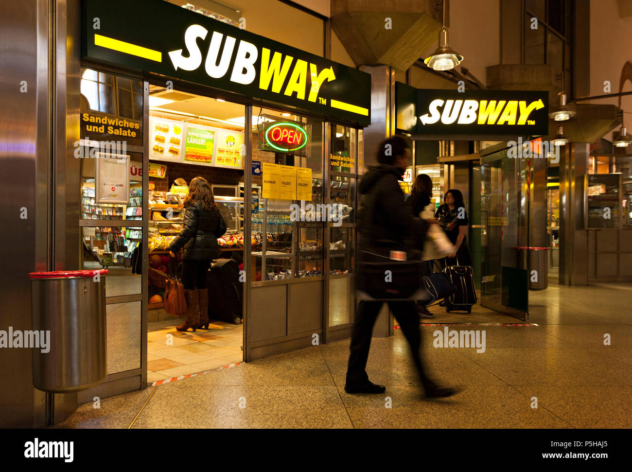 Subway fast food shop, Munich, Upper Bavaria, Germany, Europe Stock ...