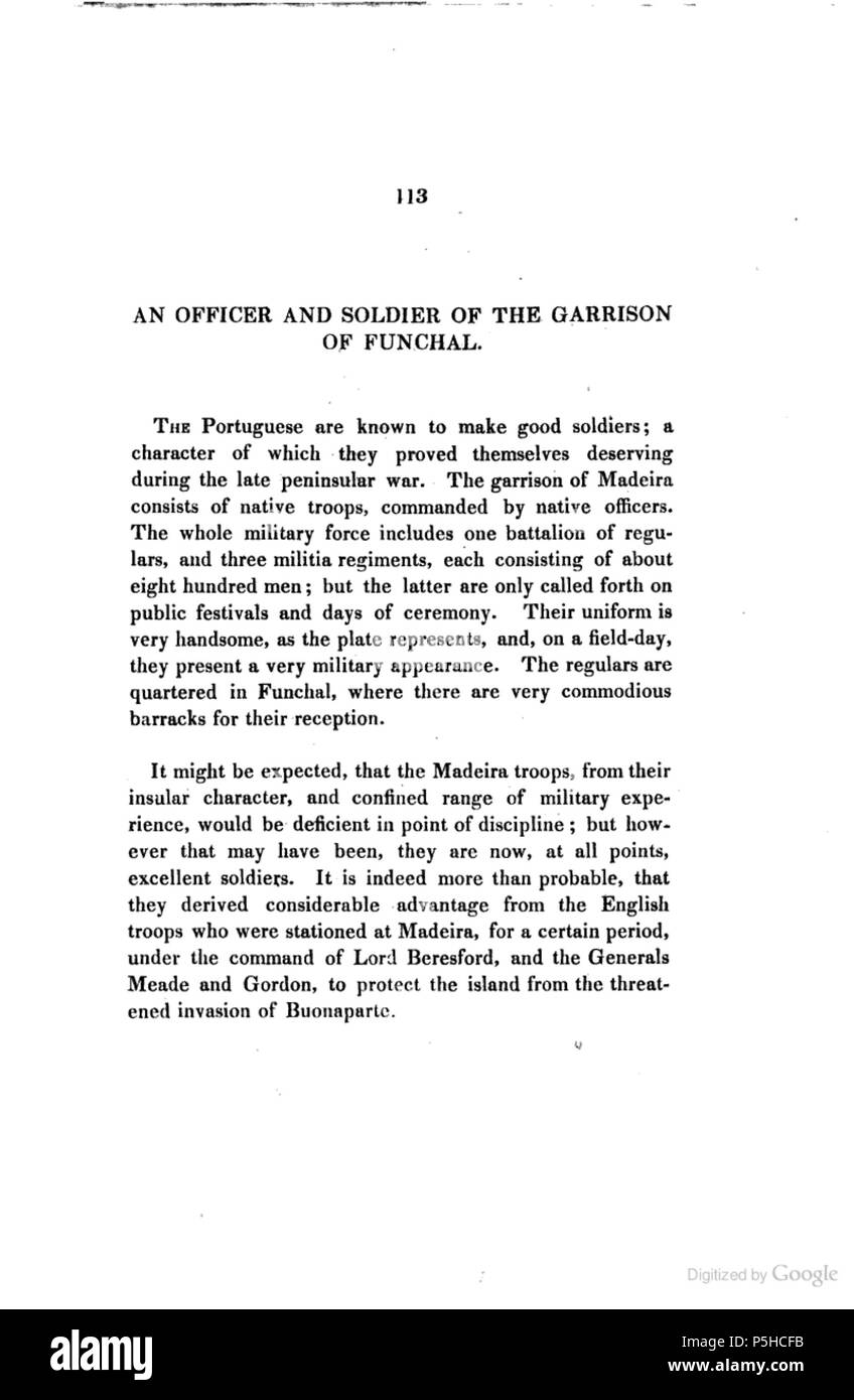 44 A History of Madeira, 1821, p. 113 Stock Photo - Alamy