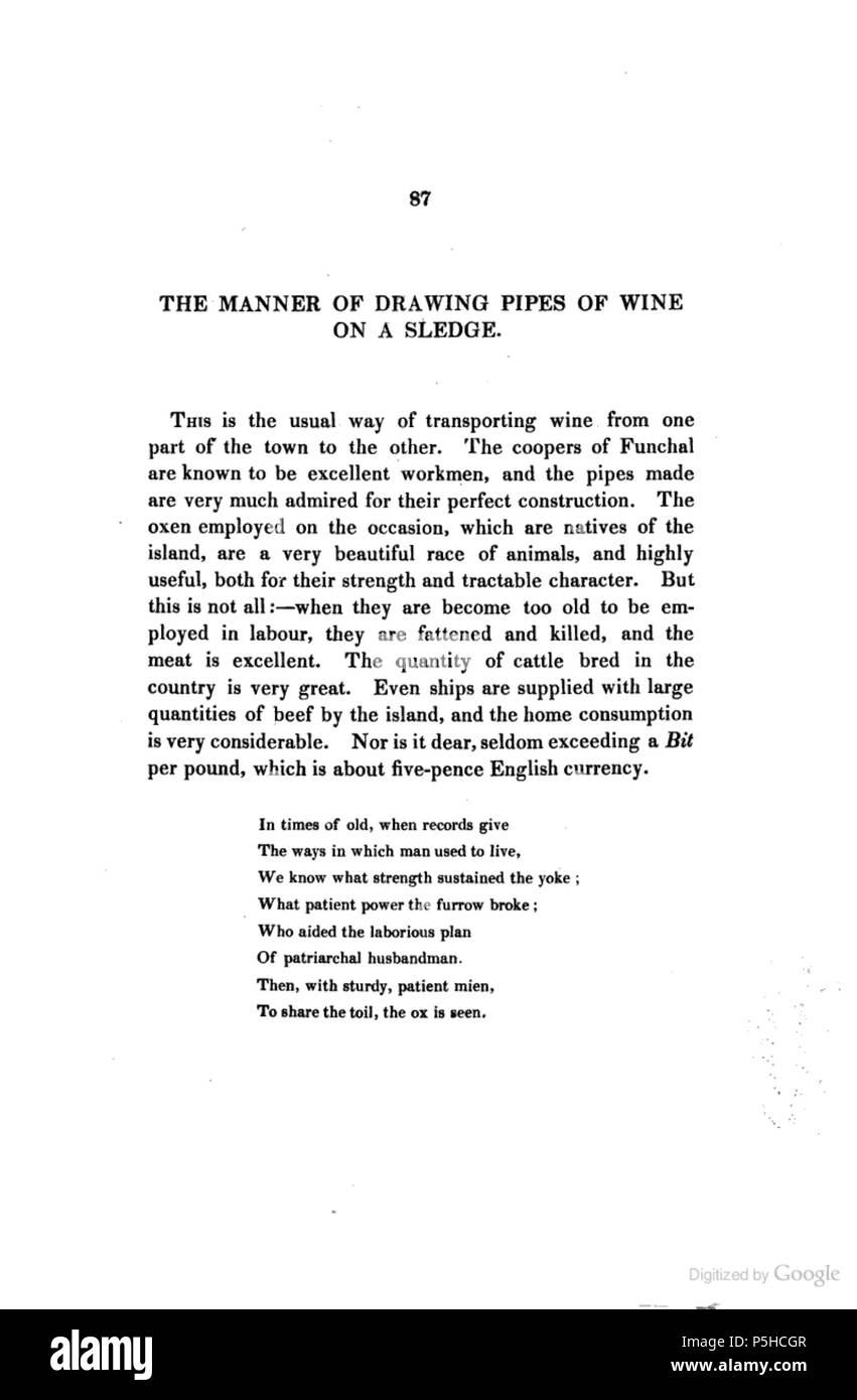 44 A History of Madeira, 1821, p. 87 Stock Photo - Alamy