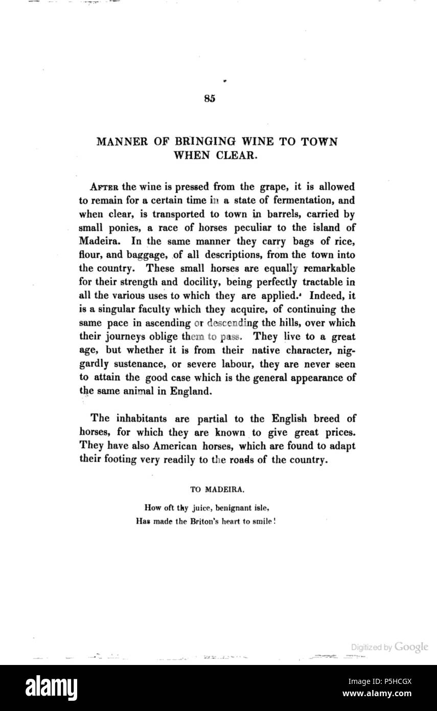 44 A History of Madeira, 1821, p. 85 Stock Photo - Alamy