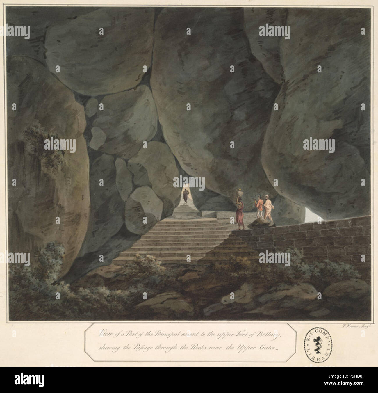 N/A. English: A passage through the rocks leading to the upper fort of ...
