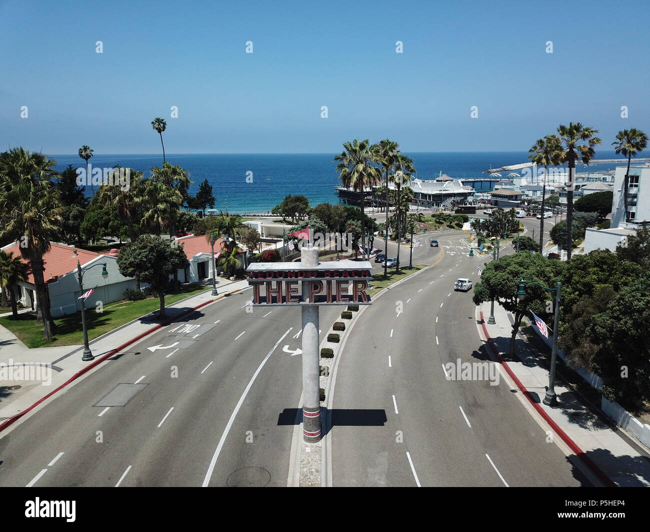 Redondo Beach Pier sign Stock Photo - Alamy
