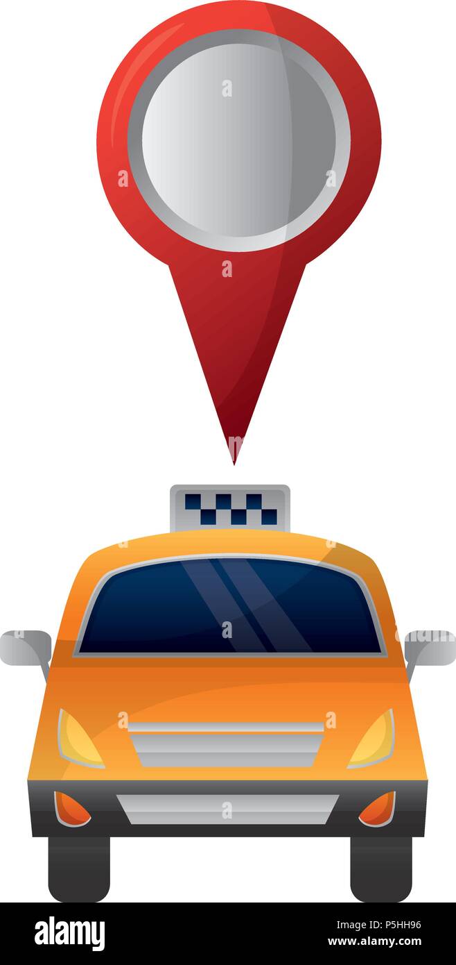 travel taxi public service pointer location vector illustration Stock ...