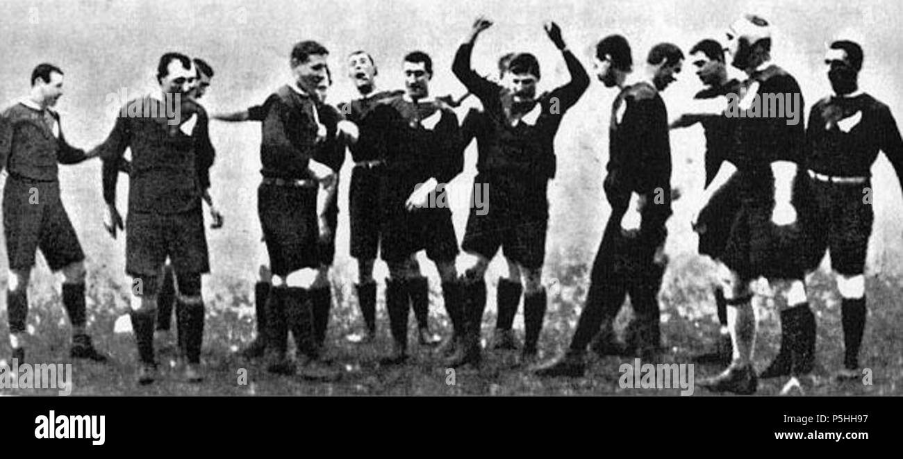 N/A. The Original All Blacks in 1905, during the 'haka' ceremony. 1905 ...