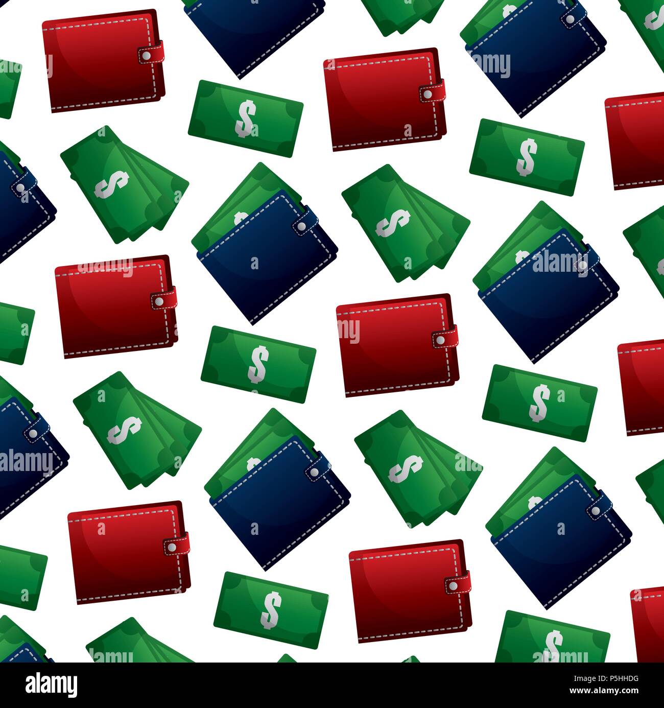 wallet banknote money cash pattern design vector illustration Stock ...