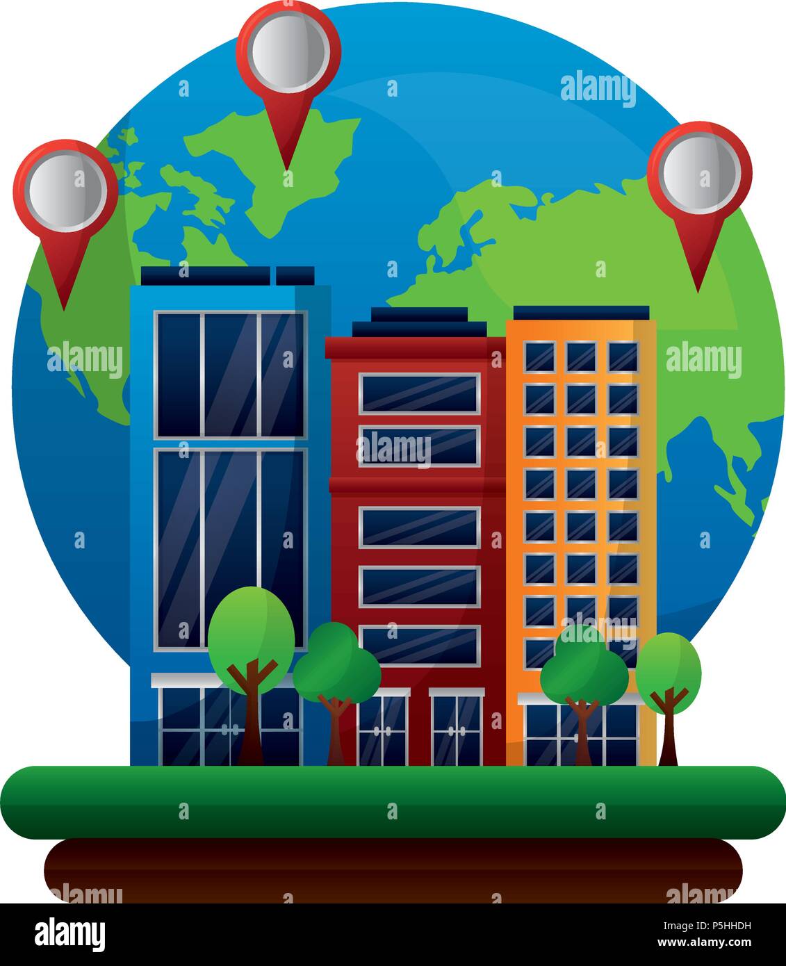 gps navigation world hotel pointers map travel vector illustration ...