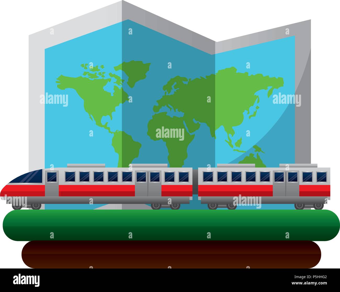 travel train map location tourism vector illustration Stock Vector ...
