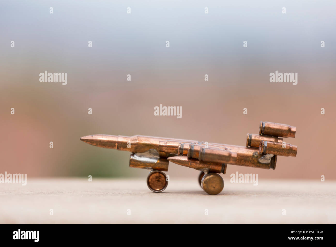 view of a toy plane, made of shell casings Stock Photo - Alamy