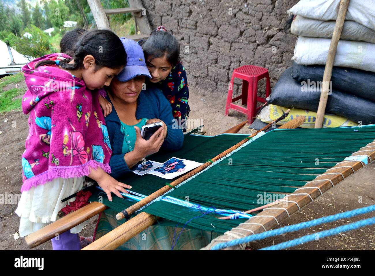 Hand Loom in SALALA . Department of Huancabamba .PERU Stock Photo - Alamy