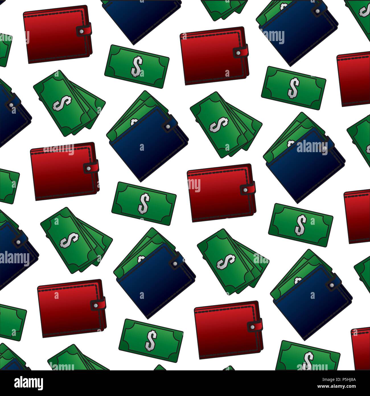 wallet banknote money cash pattern design vector illustration Stock ...