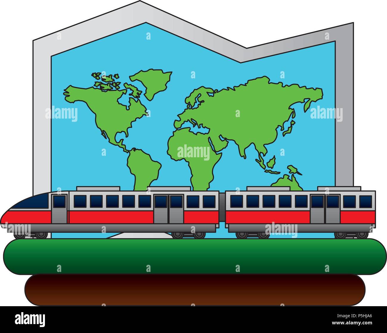 travel train map location tourism vector illustration Stock Vector ...