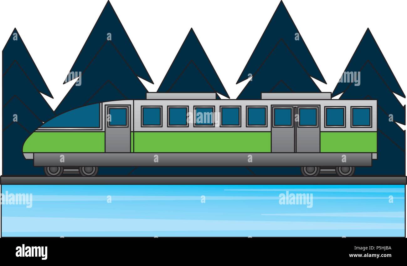 Scenic railway train Stock Vector Images - Alamy